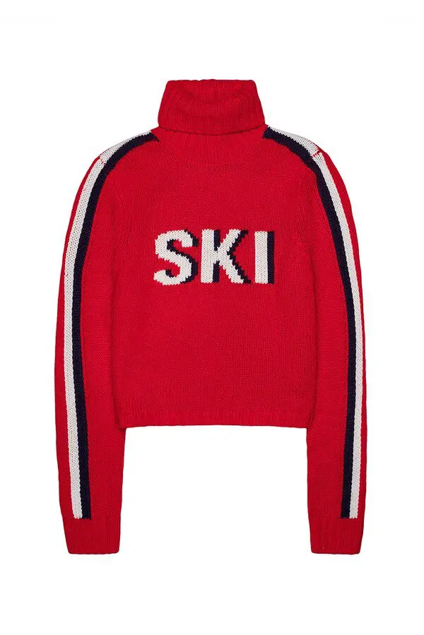 ELLSWORTH + IVEY Jade Ski Turtleneck Sweater - Red
