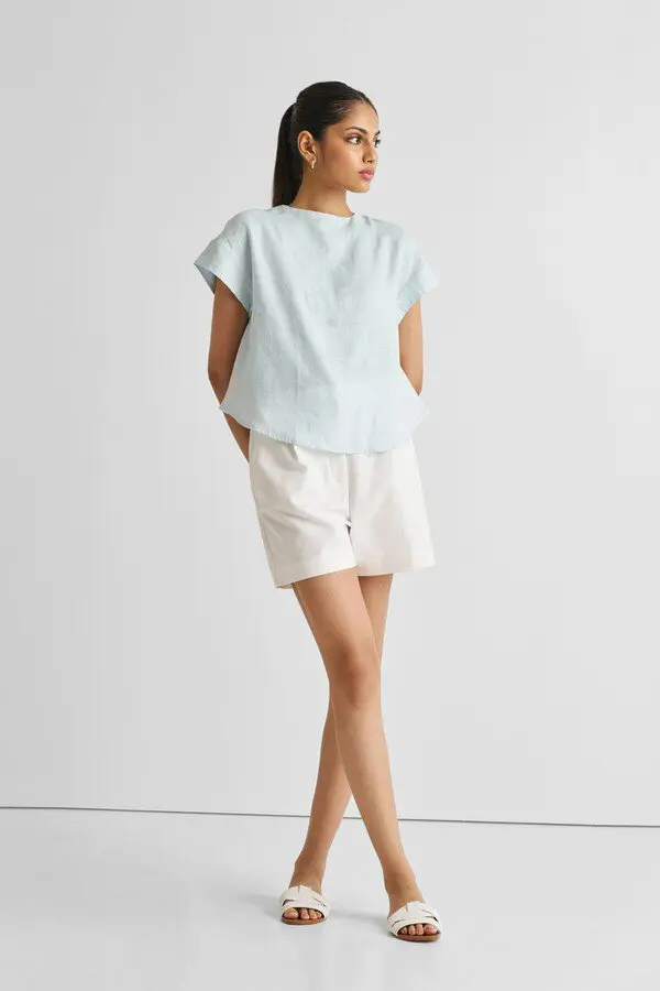 REISTOR Cap-sleeved Everyday Top - Blue