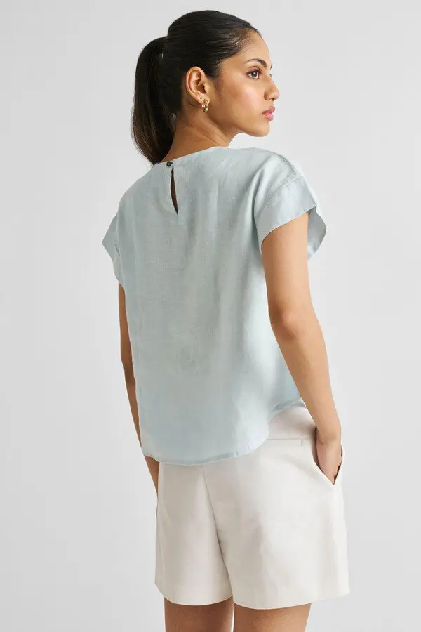 REISTOR Cap-sleeved Everyday Top - Blue