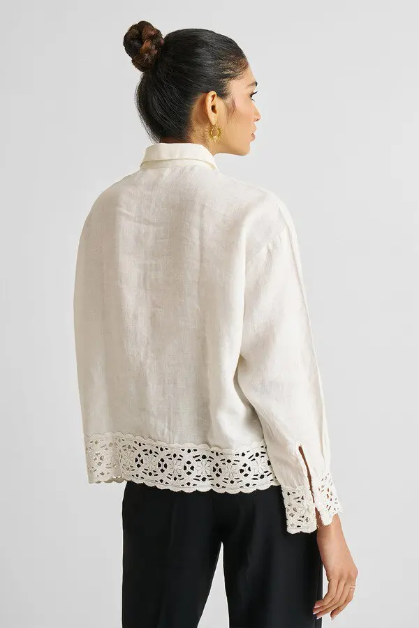 REISTOR Button-down Shirt With Lace Detail