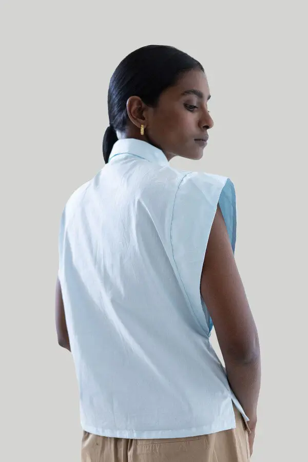 REISTOR Organic Cotton Button-down Shirt - Blue