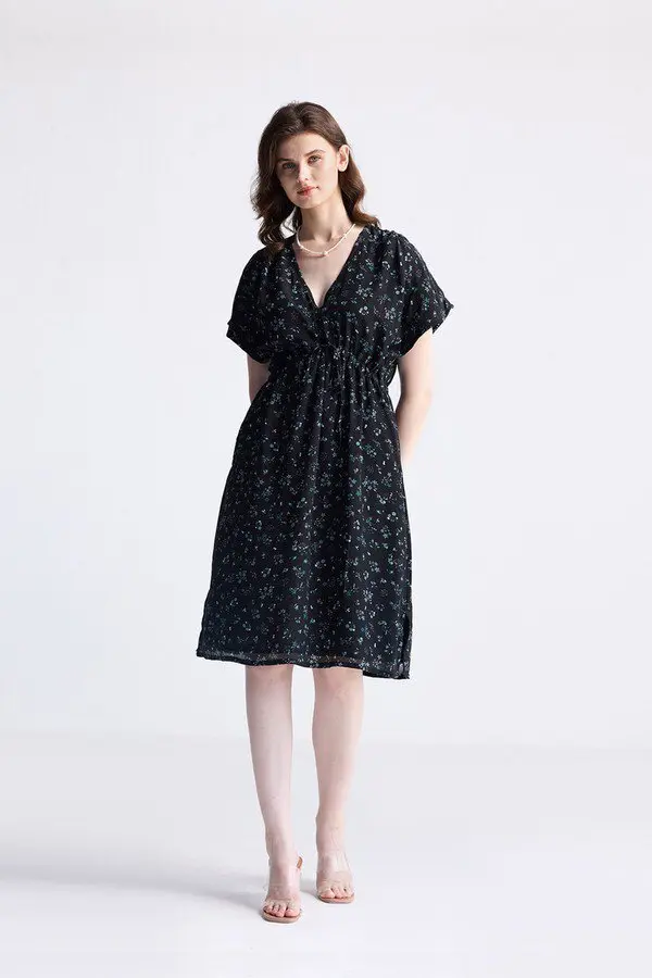 REISTOR Gathered Knee-length Dress