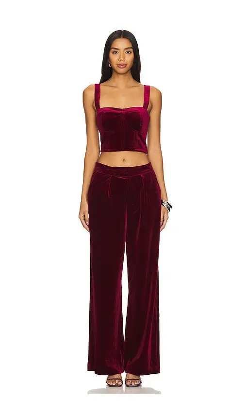 Blanknyc Velvet Crop Top With Adjustable Straps