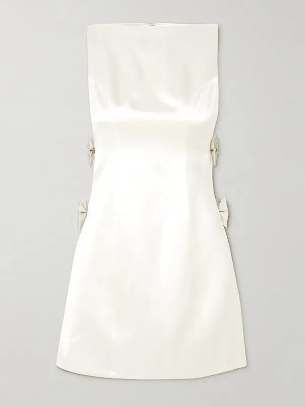 Retrofete Nadine Bow-embellished Cutout Mini Dress - White