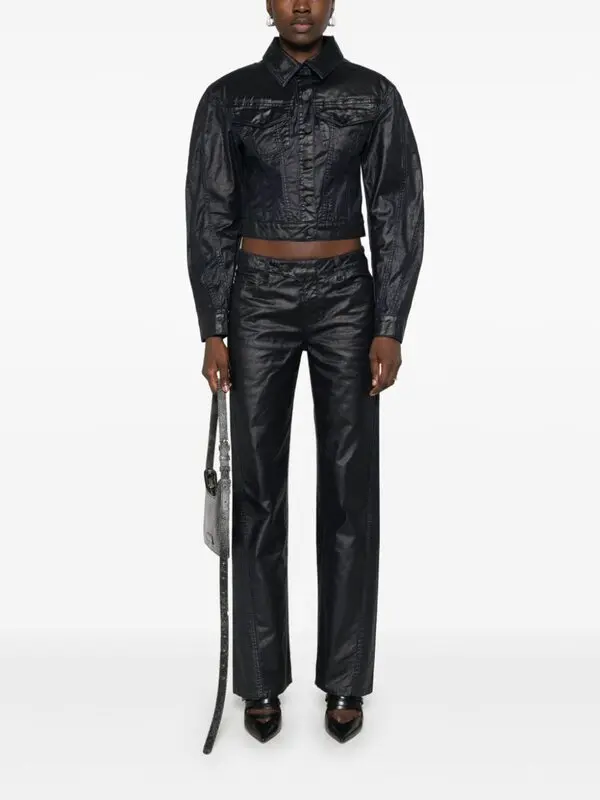 MUGLER Wax-effect Denim Jacket