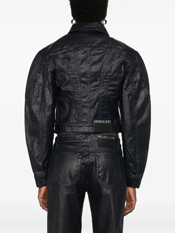 MUGLER Wax-effect Denim Jacket