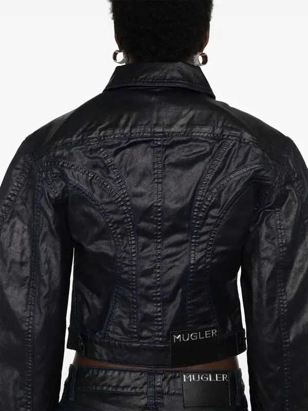 MUGLER Wax-effect Denim Jacket