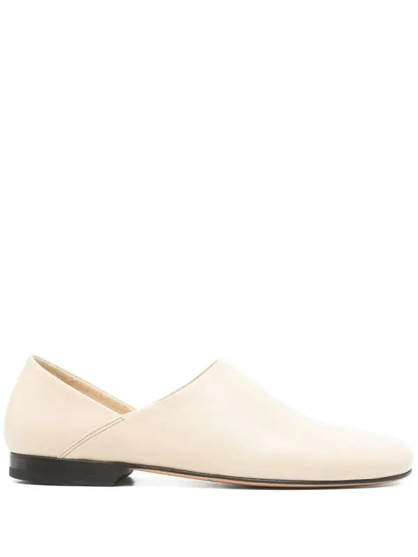 LEMAIRE Leather Slippers - Neutrals