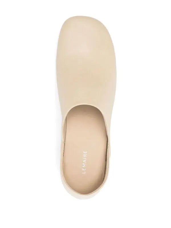 LEMAIRE Leather Slippers - Neutrals
