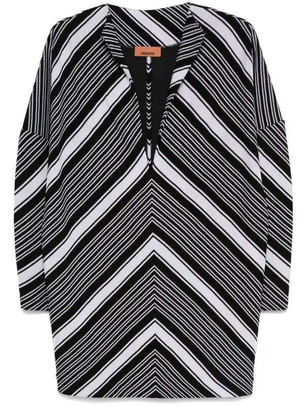 Missoni Plunging V-neck Mini Dress - Black