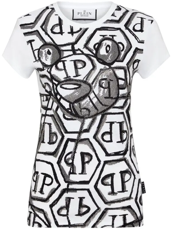 Philipp Plein Teddy Bear-embellished T-shirt - White