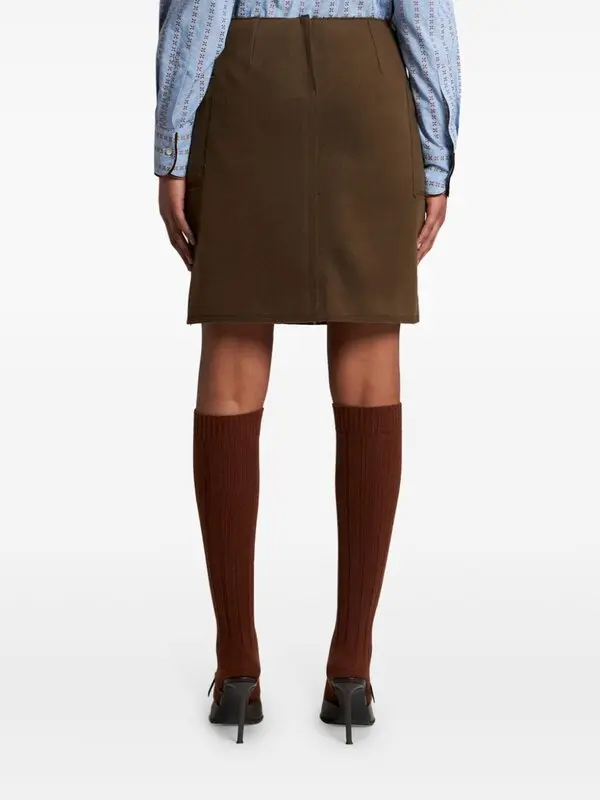 Etro Printed Metallic-effect Mini Skirt - Brown