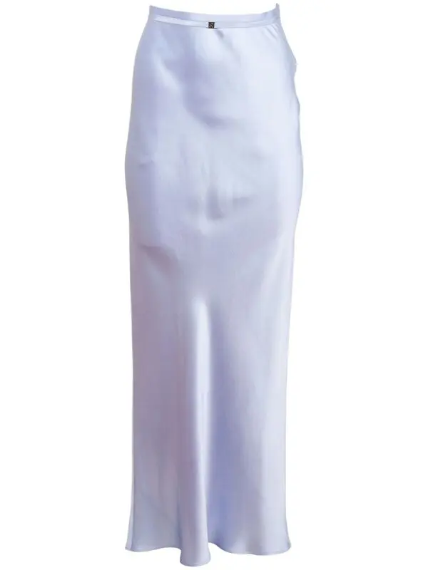 FLEUR DU MAL Silk Pleated Skirt - Blue