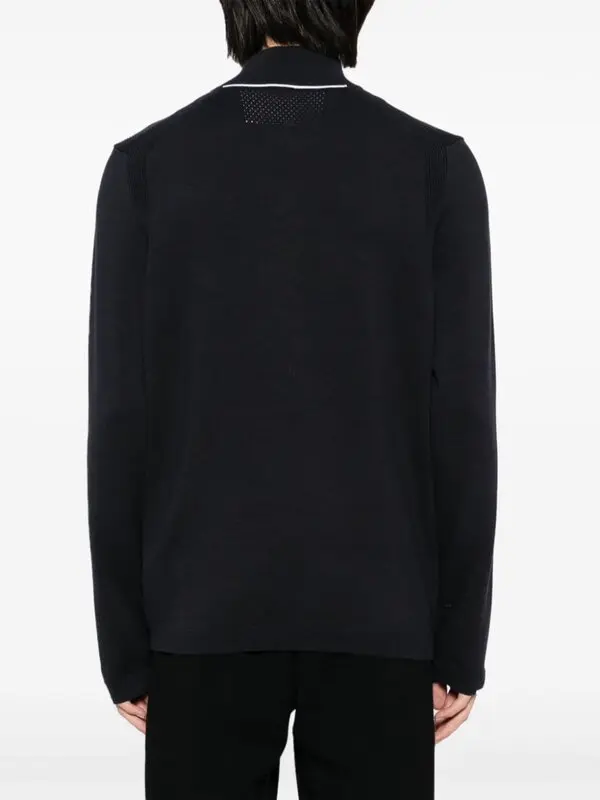 BOSS Logo-print High-neck Jumper - Blue