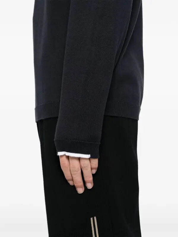 BOSS Logo-print High-neck Jumper - Blue