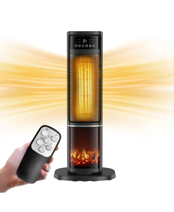 SUGIFT 1500w Oscillating Ceramic Tower Electric Space Heater With Remote Control - Black