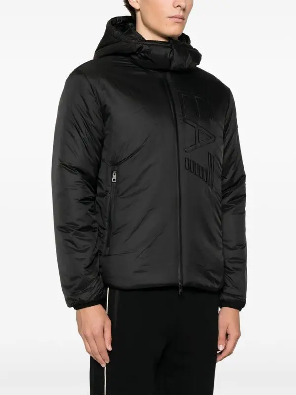 EA7 Logo-embroidered Puffer Jacket