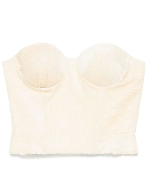 Ermanno Scervino Ribbed Velvet Bustier Top
