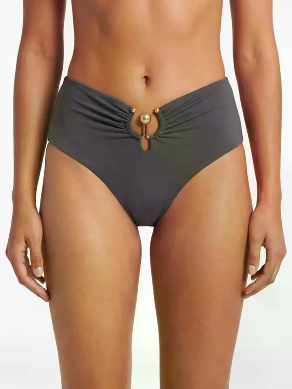 Christopher Esber Orbit Ruched Bikini Bottoms - Grey