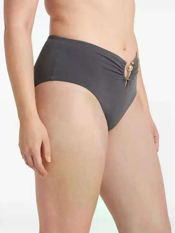 Christopher Esber Orbit Ruched Bikini Bottoms - Grey