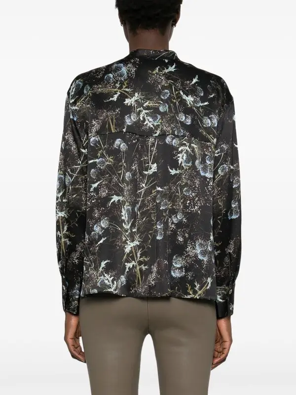 Vince Thistle Print Silk Blouse