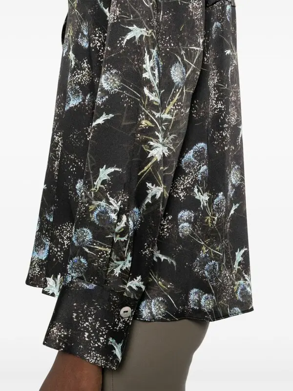 Vince Thistle Print Silk Blouse