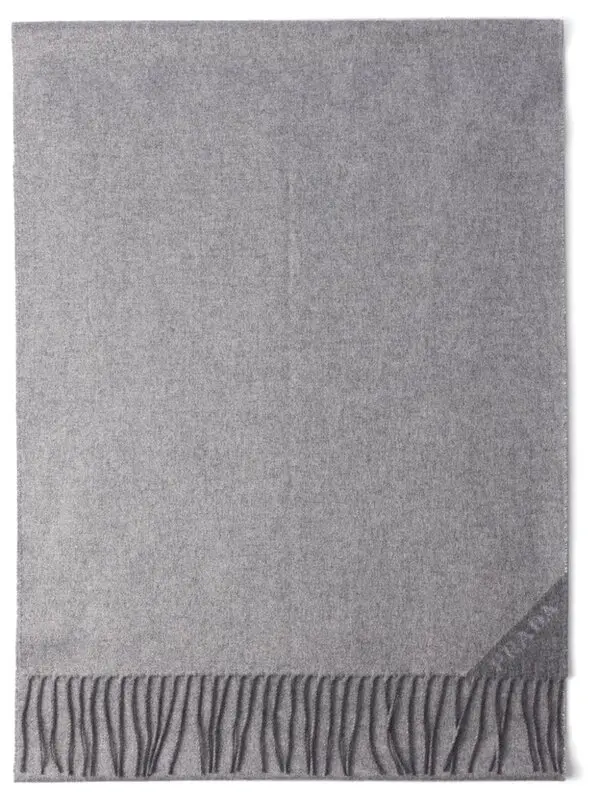 Prada Logo-print Scarf - Grey
