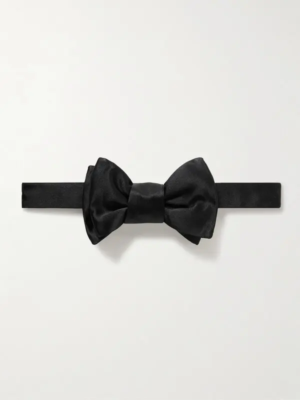 Charvet Pre-tied Silk-satin Bow Tie - Black