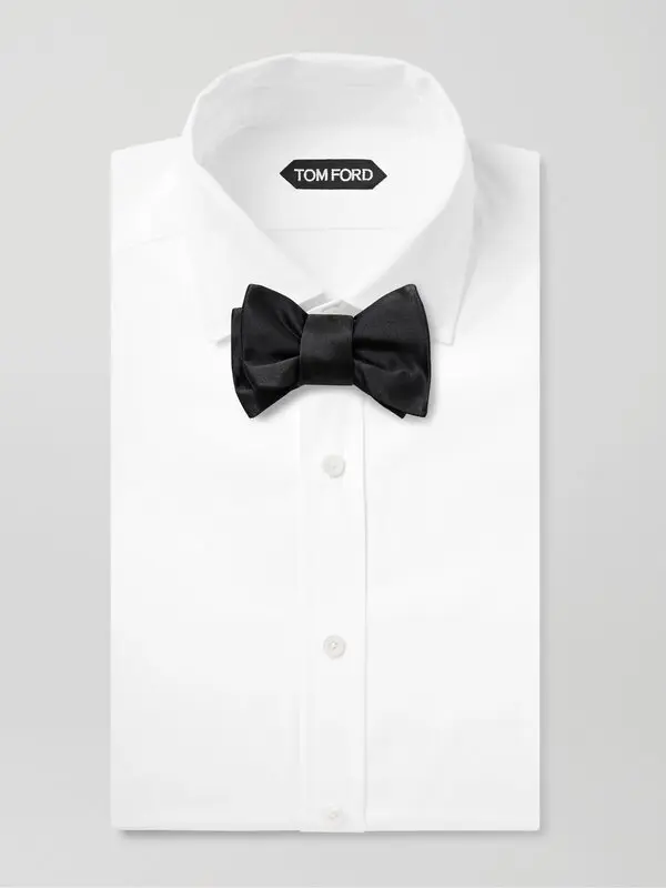 Charvet Pre-tied Silk-satin Bow Tie - Black