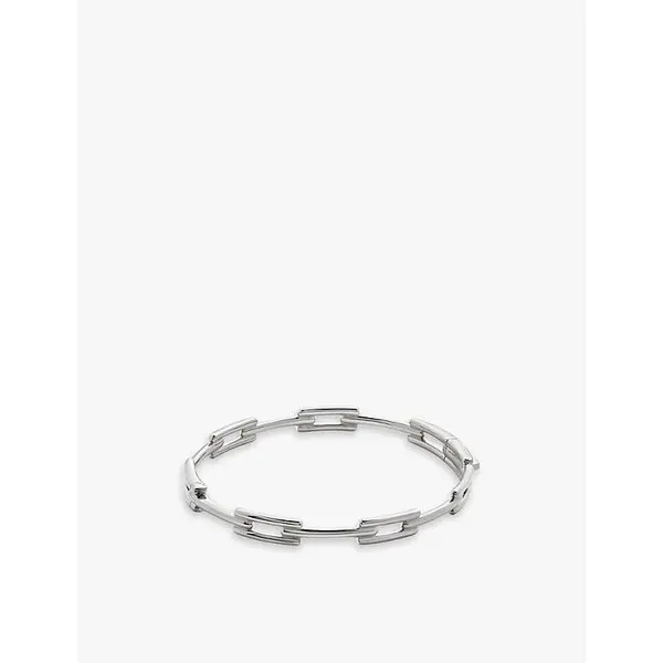 Monica Vinader Signature Link Sterling-silver Bangle - Sterling Silver