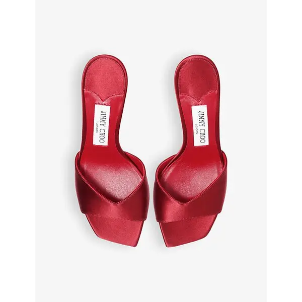 JIMMY CHOO Skye 70 Single-strap Heeled Mules - Ruby Red