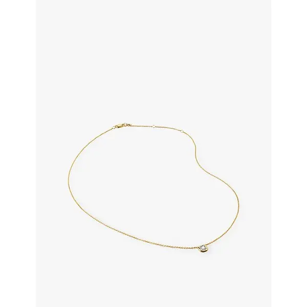 Monica Vinader Solitaire Lab-grown Diamond Necklace - Yellow Gold