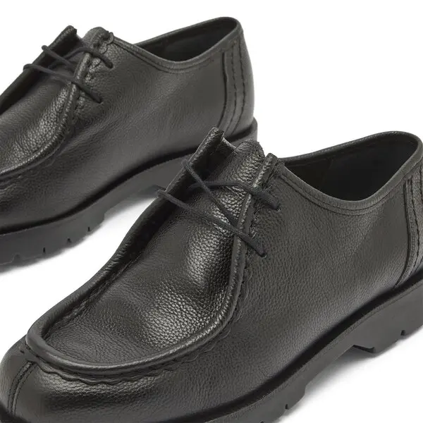 KLEMAN Padror Grain Leather Lace-up Shoes - Black