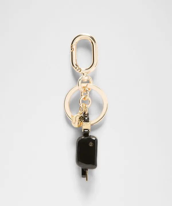 Lululemon Everywhere Belt Bag Charm Keychain - Black/gold