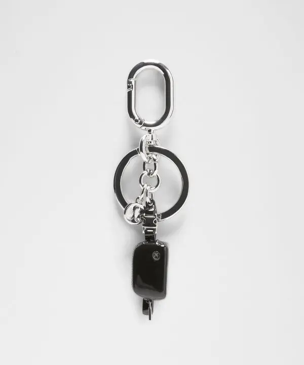 Lululemon Everywhere Belt Bag Charm Keychain - Black/silver