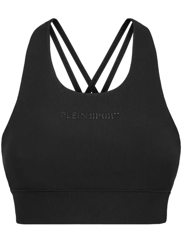 PLEIN SPORT Logo-embossed Compression Top - Black