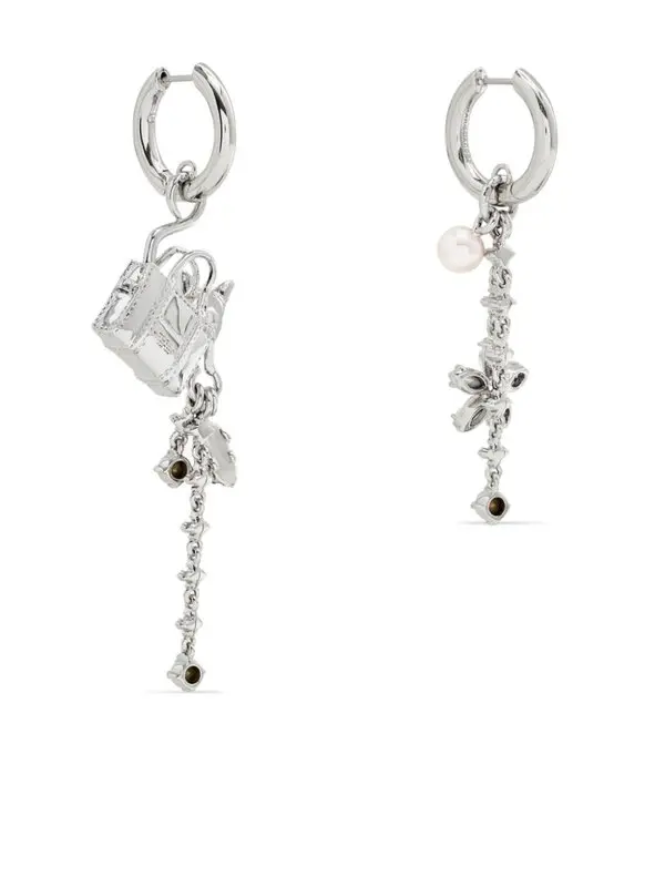 Marc Jacobs Cats Out Of The Bag Dangle Earrings - Silver