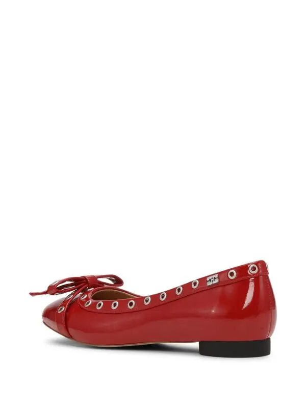 GANNI Eyelet Ballerina Shoes - Red