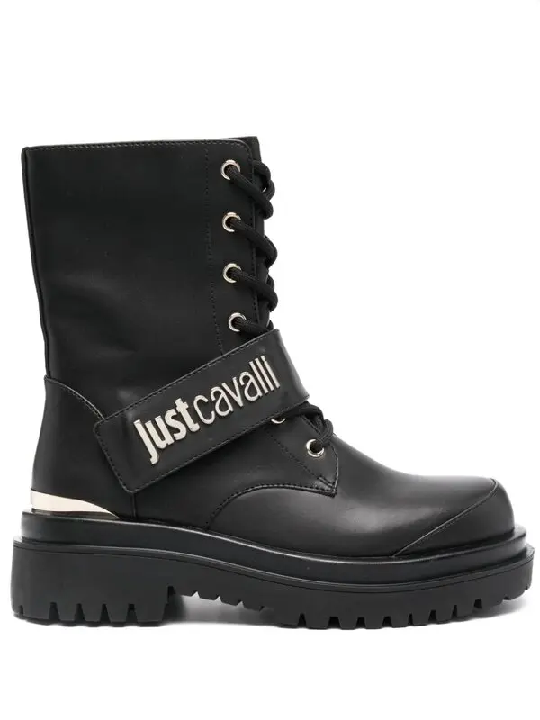 Just Cavalli Logo-plaque Combat Boots