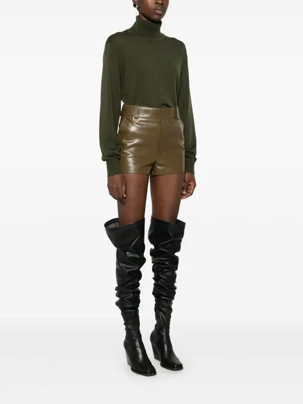 Chloé Leather Thigh-length Shorts