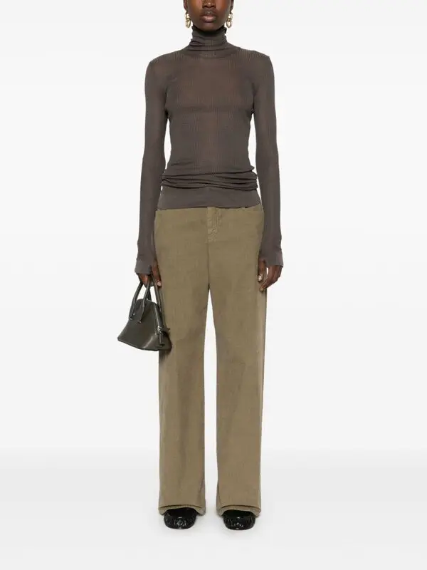 LEMAIRE Fine-ribbed Sweater - Brown