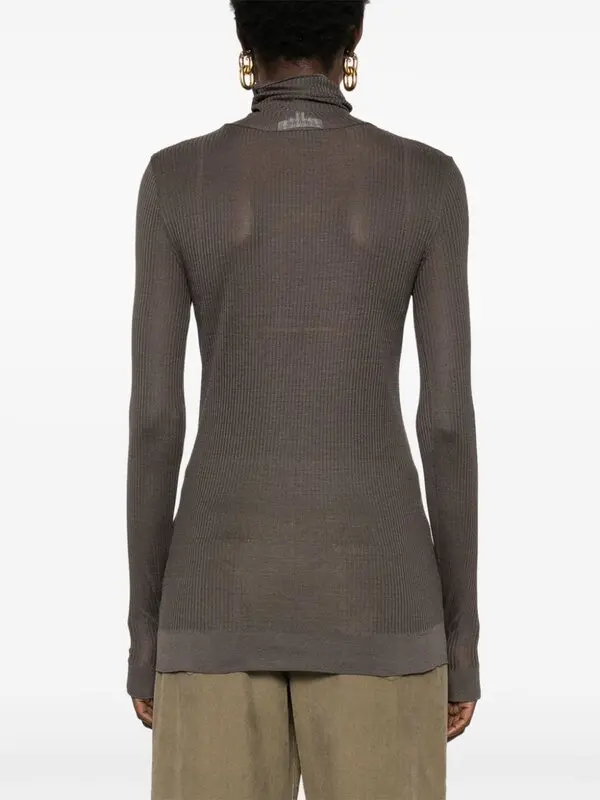 LEMAIRE Fine-ribbed Sweater - Brown