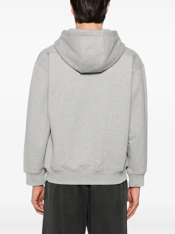 MARINE SERRE Moon Logo Fleece Zipped Hoodie - Grey