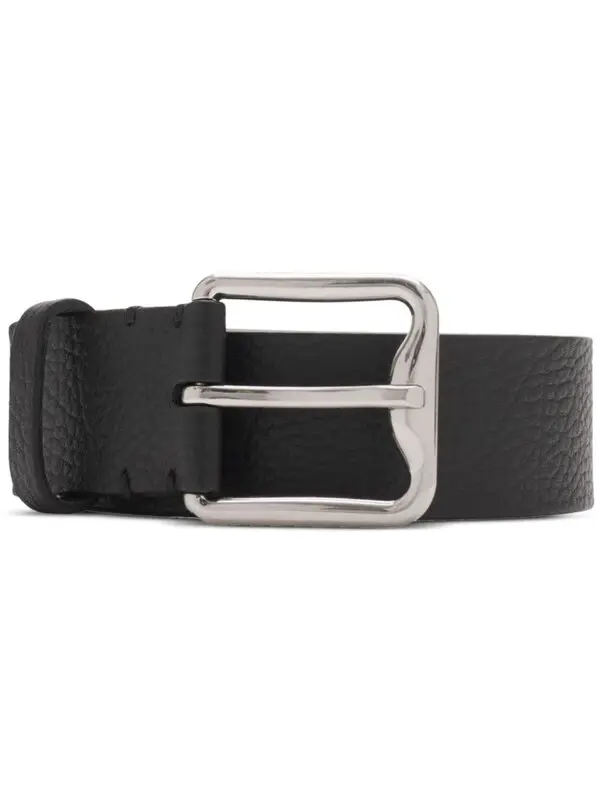 Burberry B Buckle Shield Leather Belt - Black
