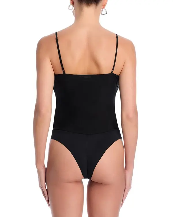 L'Agence Gelina Ruched Bodysuit - Black