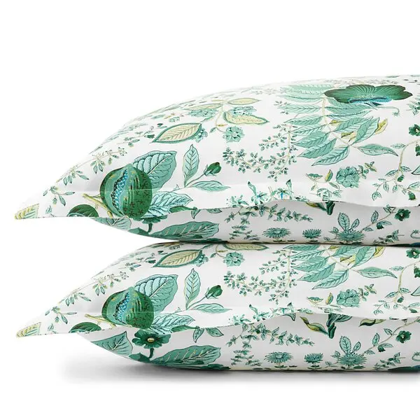 MATOUK Pomegranate Linen King Sham Exclusive - Green- Exclusive