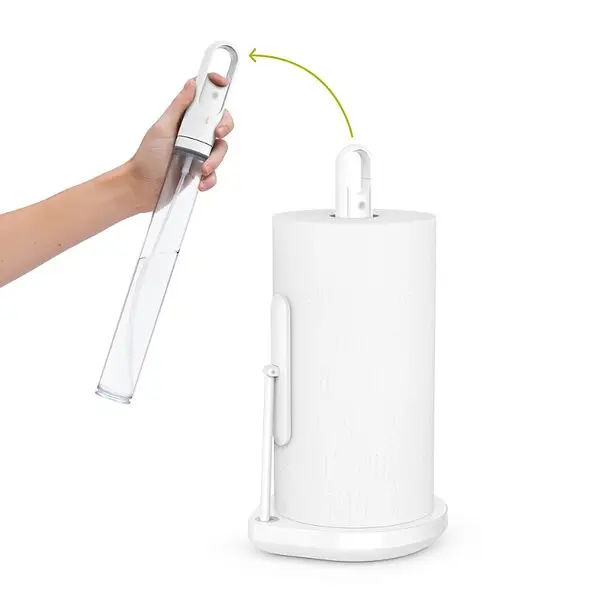 SIMPLEHUMAN Kitchen Paper Towel Holder With Spray Pump - White