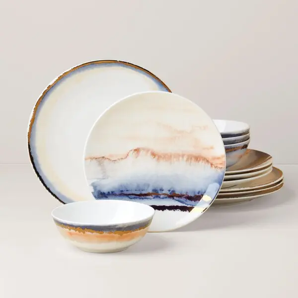 LENOX Summer Radiance 12 Piece Dinnerware Set, Service For 4