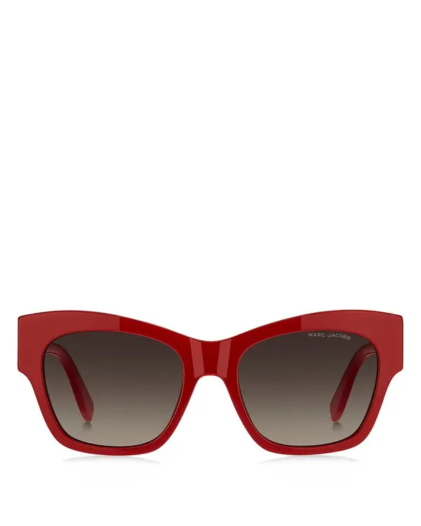 Marc Jacobs Red Chunky Rectangular Sunglasses with Yellow Case Marc Jacobs Rectangular Sunglasses - Red | Editorialist main image 3