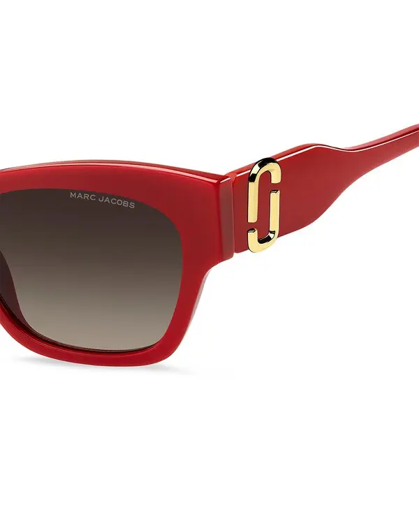 Marc Jacobs Red Chunky Rectangular Sunglasses with Yellow Case Marc Jacobs Rectangular Sunglasses - Red | Editorialist main image 2